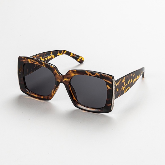 Accessories | Brown Bold Square Frame With Metal Detail Sunglasses 5583 ...